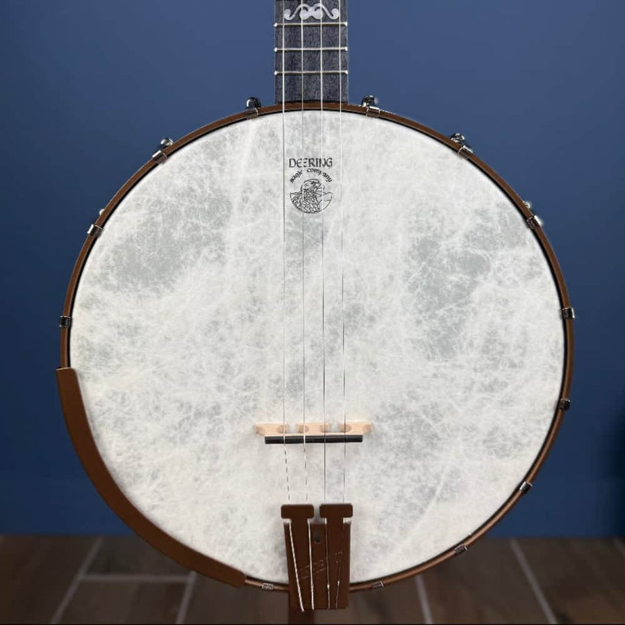 Custom Deering Artisan Goodtime 17-Fret Tenor Banjo with Fiberskin Hea ...