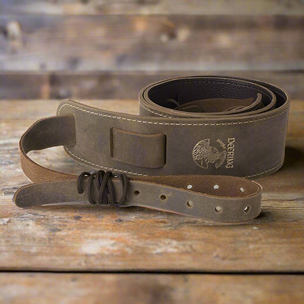 Deering Banjo Strap - Stitched Leather Cradle Strap – Banjo Studio